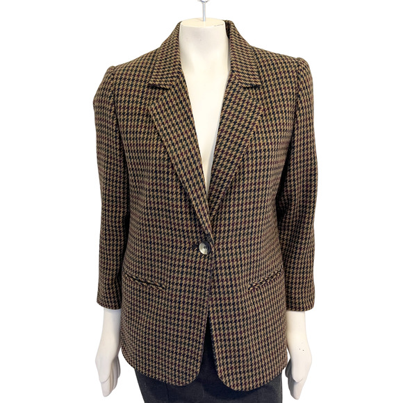 Vintage | Jackets & Coats | Vtg Sag Harbor Wool Blend Gun Club Plaid ...